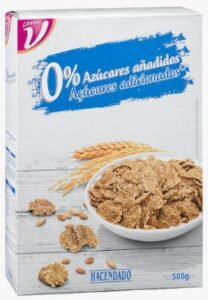 Copos de trigo integral y arroz sin azúcar Mercadona - Hacendado